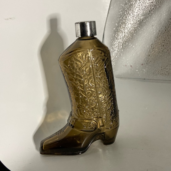 Avon | Grooming | Avon Brown Pressed Glass Boot For Aftershave But ...